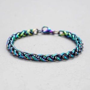 Jewelry | New Vibrant Stainless Steel Oil Slick Holographic Chain ...